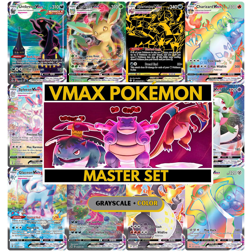 VMAX Pokemon Master Set Placeholders, Binder Inserts, Printable PDF (D ...